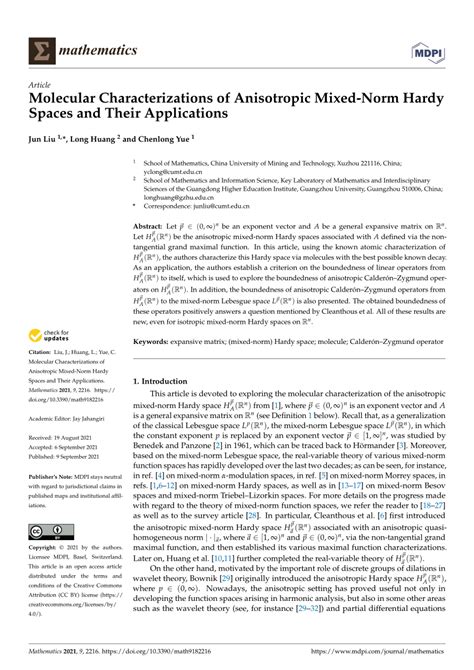 Pdf Molecular Characterizations Of Anisotropic Mixed Norm Hardy