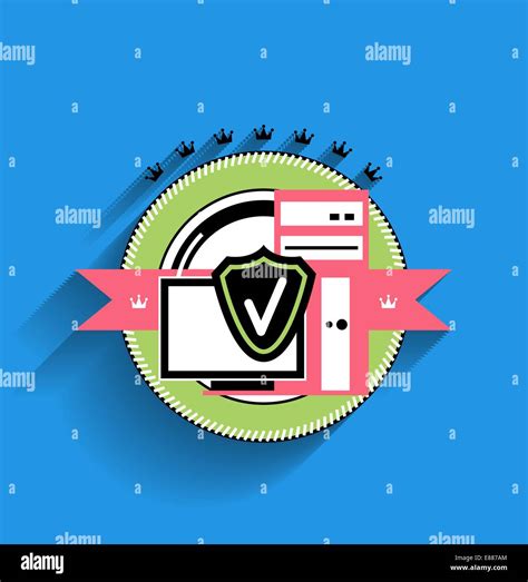 Vector Computer Stamp Modern Flat Design Stock Vector Image And Art Alamy