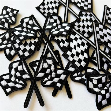 Racing Flag Embroidered Patch Vintage Racing Flag Motorsports Patch