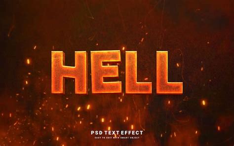 Premium Psd 3d Style Hell Fire Psd Text Effect