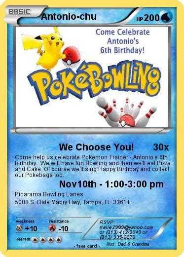 Pokémon Antonio Chu We Choose You My Pokemon Card