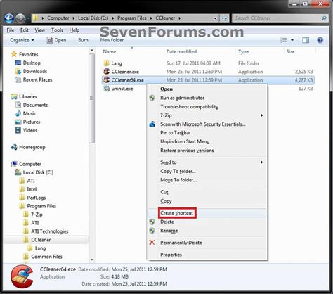 Shortcut Create For A File Folder Drive Or Program In Windows