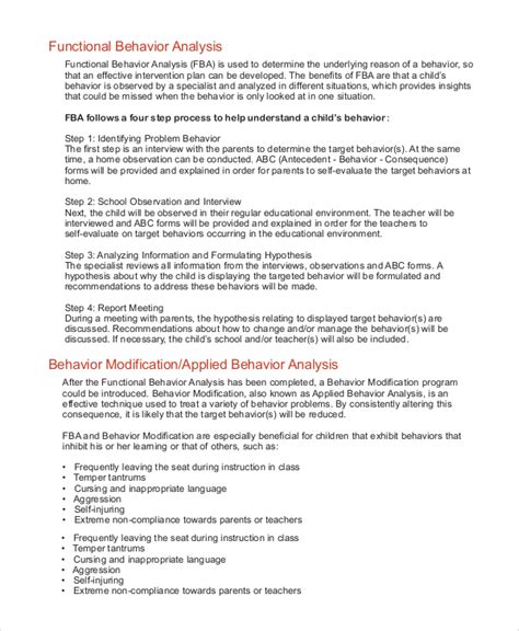 Functional Behavior Analysis Template Ncejomunicipaldechinu