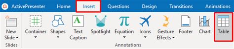 how to work with tables in activepresenter 9 atomi systems inc