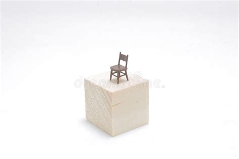 A Chair Alone On The Wood Cube Stock Image Image Of Imagination