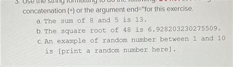 Solved Concatenation ﻿or The Argument Endfor This