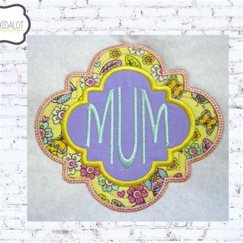 Girly Monogram Frame Applique Embroidery Design Style 5 Etsy