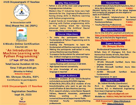 Course Flyer Weekwise Overview And Sample Certificate Together For The Ml With Python Course Flyer Weekwise Overview And Sample Certificate Together For The Ml With Python