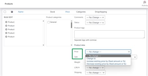 woocommerce bulk price update programmatically and with a plugin