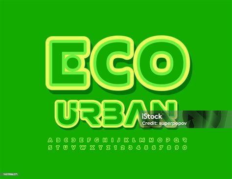 벡터 그린 컨셉 에코 어반 크리에이티브 스티커 알파벳 문자와 숫자 세트 건축에 대한 스톡 벡터 아트 및 기타 이미지 건축 그래픽 프린트 깨끗한 Istock