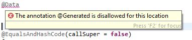 BUG Lombok Data Not Working The Annotation Generated Is Disallowed For This Location