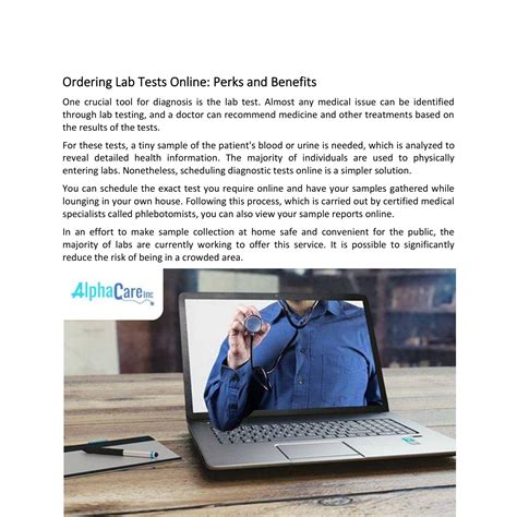 Ordering Lab Tests Online Perks And Benefitsdocx Docdroid