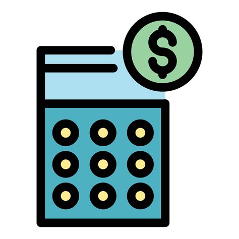 Financial Calculator Icon Color Outline Vector 15392307 Vector Art At