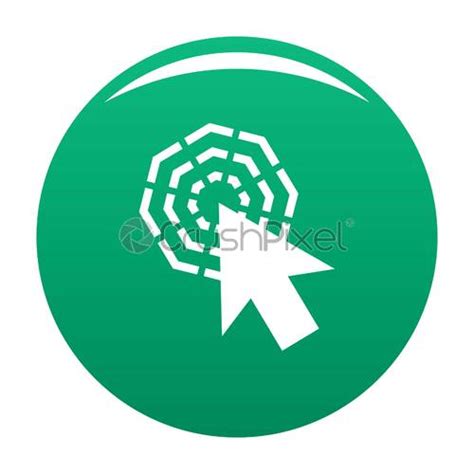 Cursor Interactive Click Icon Vector Green Stock Vector 3542022