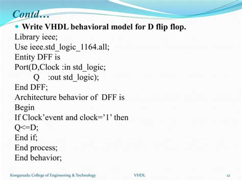Vhdl Behavioral Programs Structure Of Vhdl Pdf