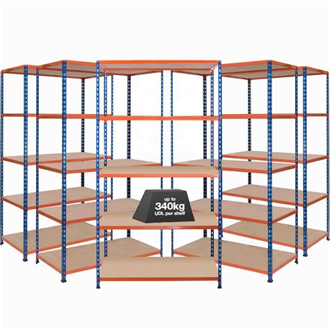 5x Storalex Sx340 Industrial Shelving 2440mm High 340kg Tufferman