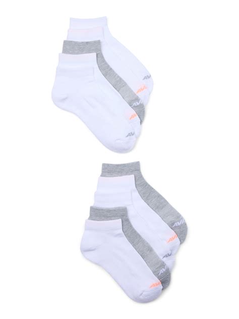 Avia Womens Cushioned Ankle Socks 10 Pack Shoe Sizes 4 To 9 Moisture