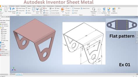 Autodesk Inventor Sheet Metal 3d Modeling Tutorial Ex 01 Youtube