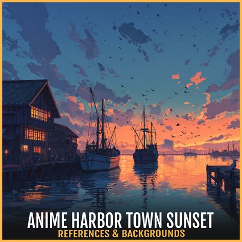 Artificial Dimension 303 Anime Harbor Town Sunset