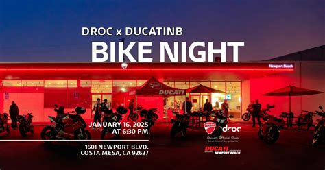 Droc X Ducati Newport Beach Bike Night January 2025