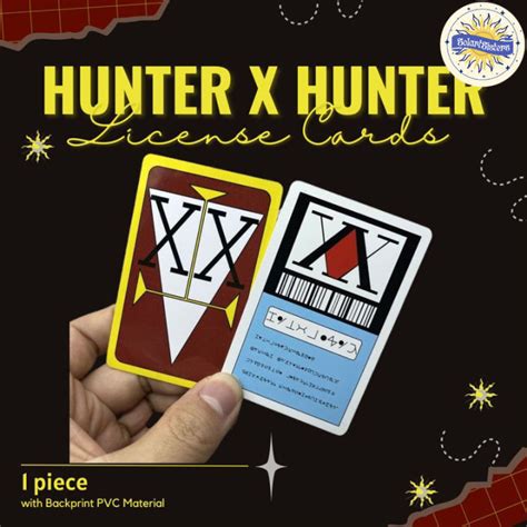 Fanmade Hunter X Hunter License Id Card Pvc Material Atm Size Bag Tag