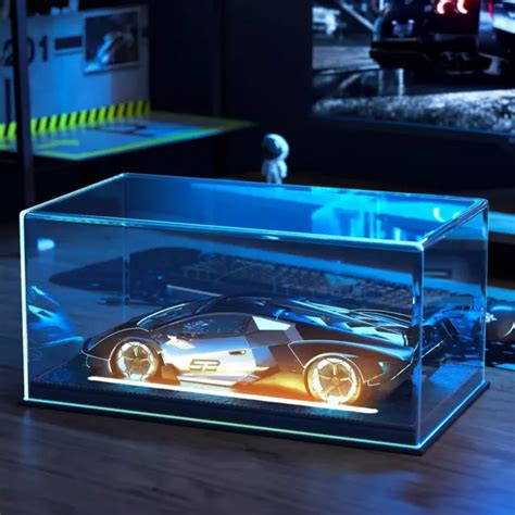 Lighted Display Case124 Scale Model Carsclear Acrylic Display Box For Cars £6517 Picclick Uk