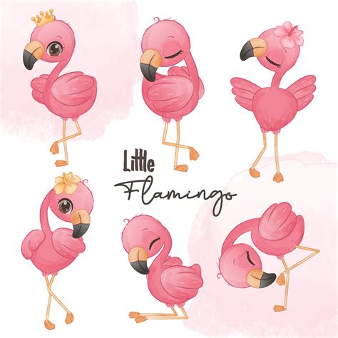 Adorable Little Flamingo Illustrations 11976820 Vector Art At Vecteezy