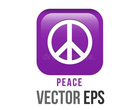 Vector Purple Circular Peace Symbol Icon Representation Of Peaceul