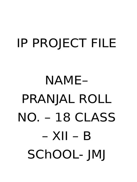 Ip Project File Pranjal Pdf