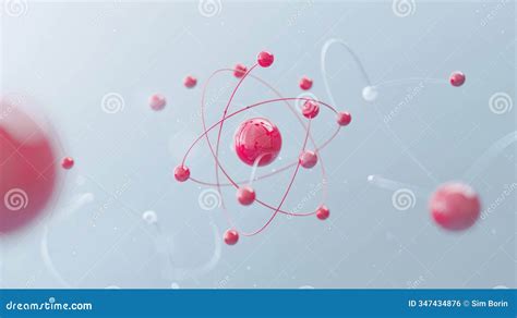 Minimalist Representation Of An Atom Nucleus With Orbiting Electrons Stock Illustration