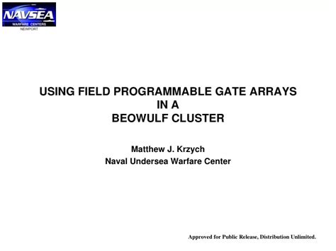 [ppt] using field programmable gate arrays in a beowulf cluster