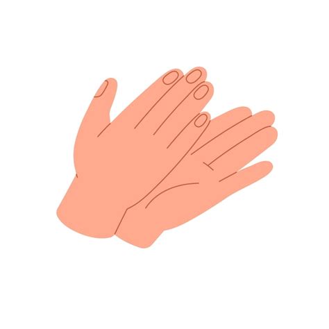 손바닥으로 박수를 치는 사람 인간 손 박수를 보여주는 지원 캐릭터는 성공을 축하 관객 인사 환호 박수를 바탕에 평평한 고립된 터 일러스트 프리미엄 벡터