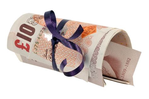 Roll Of Pound Sterling Banknotes Close Up On White Background Editorial Photography Image Of