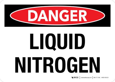 Danger Liquid Nitrogen Landscape Wall Sign