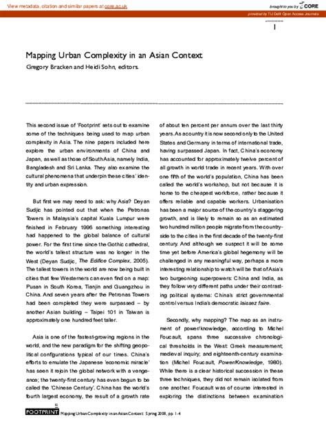 Pdf Mapping Urban Complexity In An Asian Context
