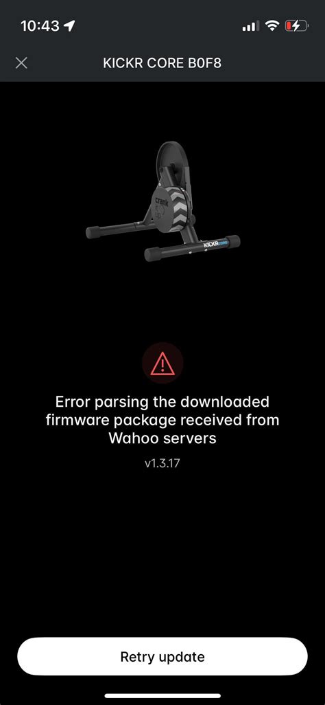 Firmware Update Error Rwahoofitness