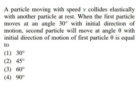 A Particle Moving With Speed V Collides Elastically With Another Particle
