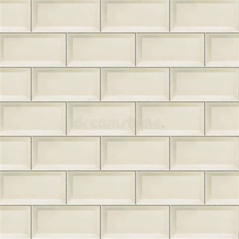 Cream Ceramic Brick Wall Tile For Kitchens Bathrooms With Glazed Texture Seamless Stock