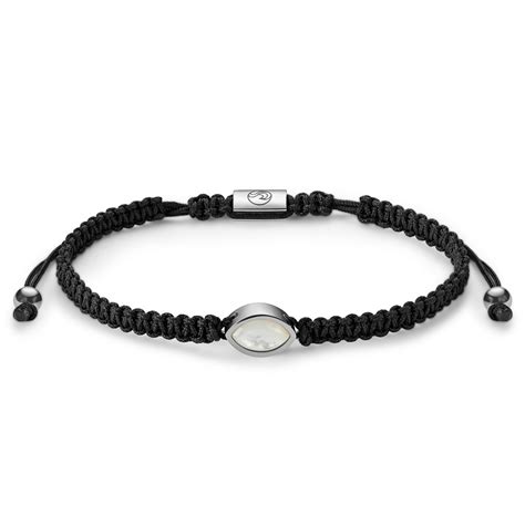Atlantis Pulsera De Nailon Y Nácar Negra ¡en Stock Waykins