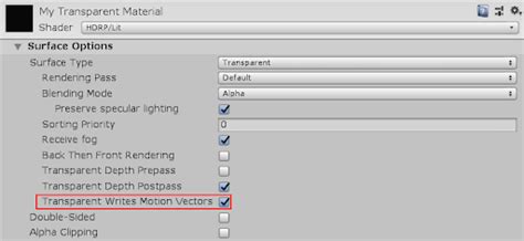Motion Vectors In HDRP High Definition RP