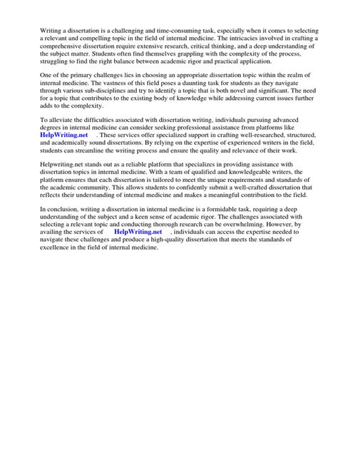 Dissertation Topics In Internal Medicine Pdf Thesis Nursing
