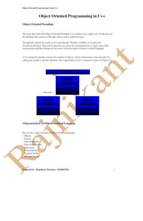 Pdf Object Oriented Programming In C · Object Oriented Programming