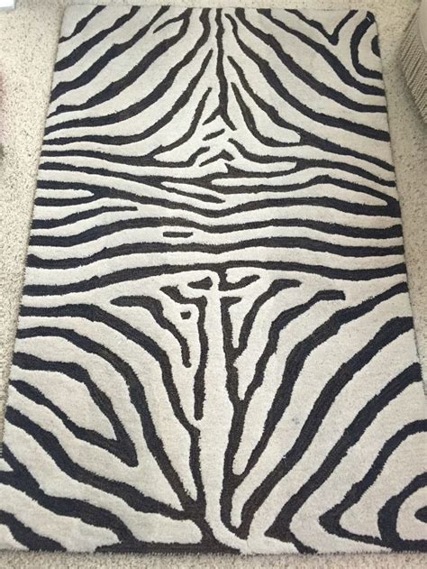 Zebra Print Wool Tufted Rug 42x66