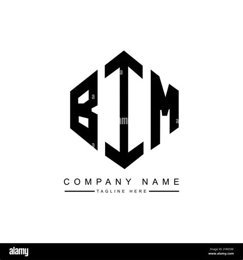 Bim Letter Logo Design With Polygon Shape Bim Polygon And Cube Shape