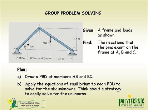 Frames And Machines Statics Engr 2214 Prof Simin