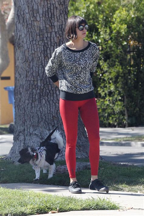 Nina Dobrev In Red Tights Out In La Celebmafia