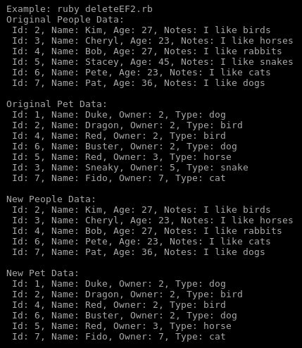 Delete CruD Using Ruby OCI8 Learn Code Share