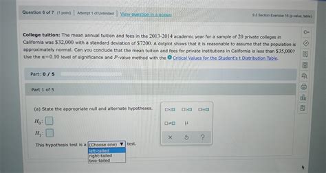Solved Question 6 Of 7 1 Point 9 3 Section Exercise 16