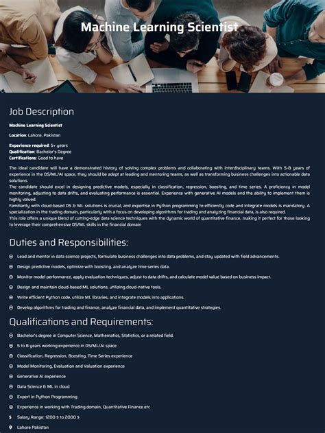 machine learning scientist job at amnet global 2024 job advertisement