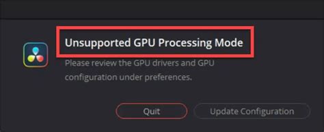 Fix “unsupported Gpu Processing Mode” In Davinci Resolve